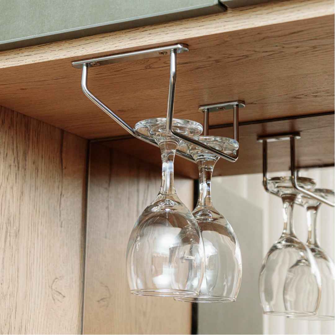 Soporte colgador de copas en metal cromado para cocina o bar - Más Casa ...