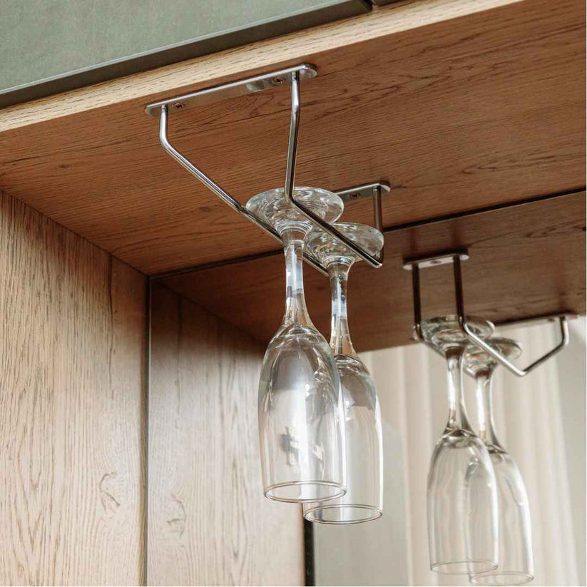 Soporte colgador de copas en metal cromado para cocina o bar - Más Casa ...