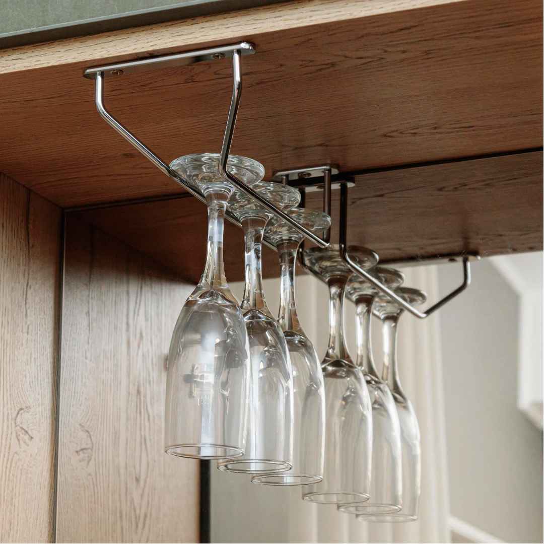 Soporte colgador de copas en metal cromado para cocina o bar - Más Casa ...